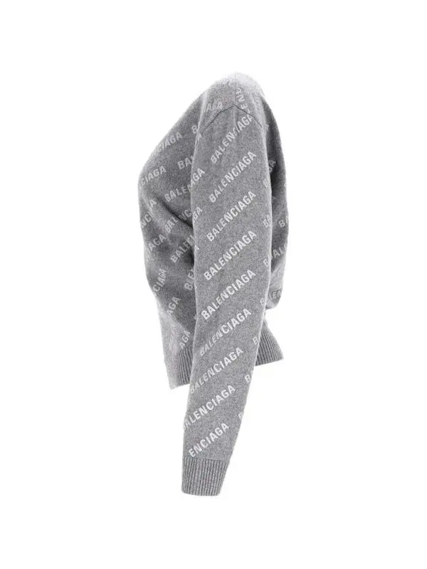 Balenciaga All-over-logo Wool Sweater