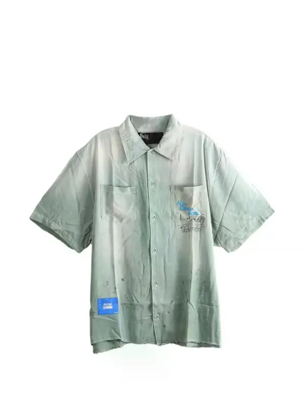 PALY Graphic-print Raw-cut Shirt - Green