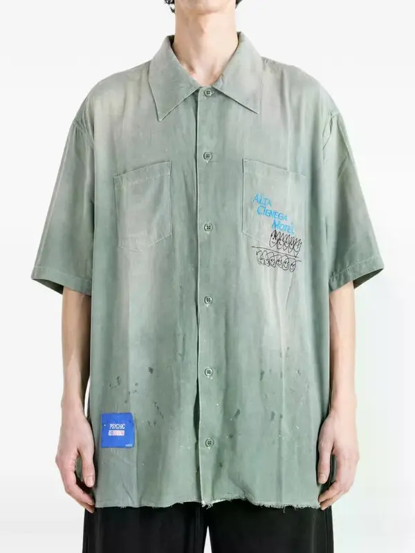 PALY Graphic-print Raw-cut Shirt