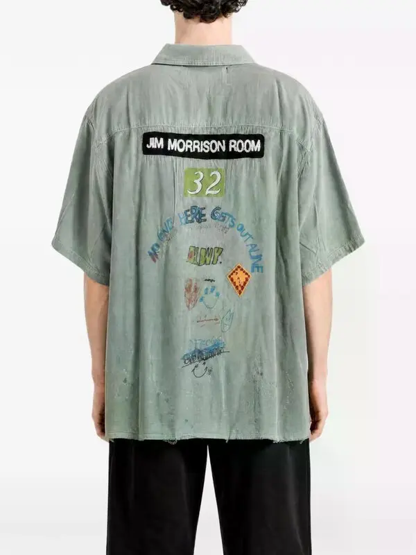 PALY Graphic-print Raw-cut Shirt