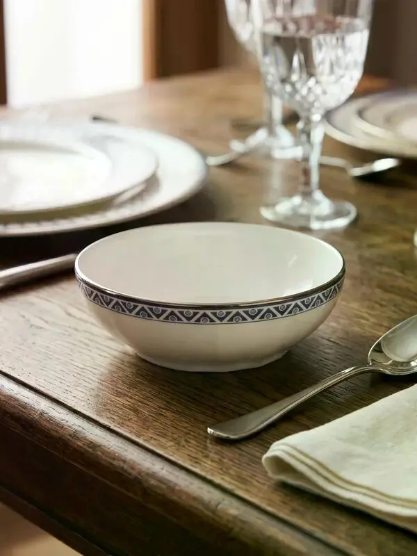 GINORI 1735 Duchessa Geometric-print Bowl - White