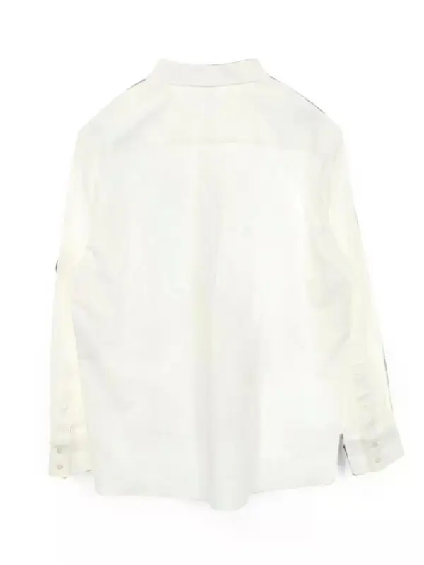 LOUIS VUITTON Twill Logo Patch Long Sleeve Shirt - White