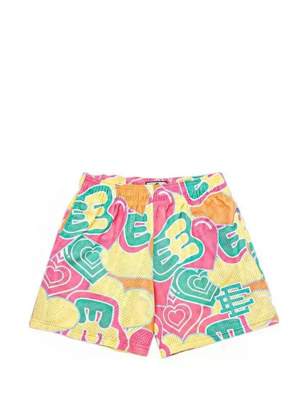 STADIUM GOODS Heart-print Mesh Shorts - Yellow