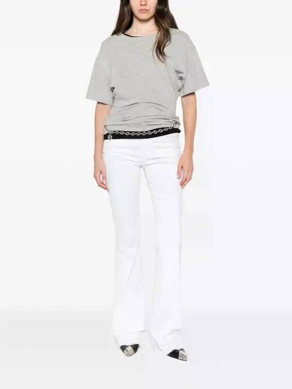 Moschino Raw-cut Hem Flared Jeans - White