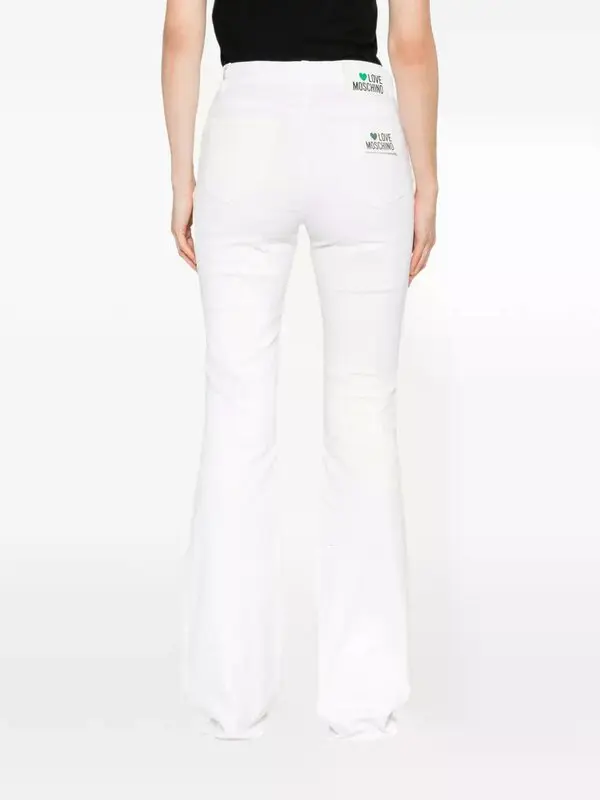 Moschino Raw-cut Hem Flared Jeans - White