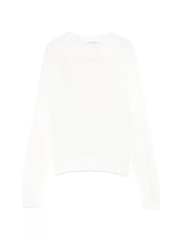 Liviana Conti Raglan-sleeve Ribbed-trim Jumper - White