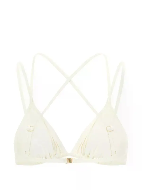 MAISON ANAMI Crossover-strap Ruched Bikini Top