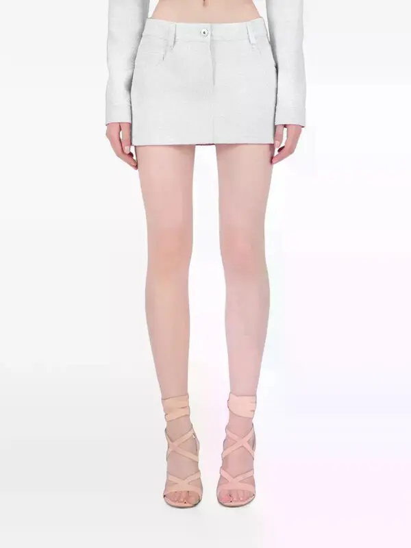 Blumarine Bouclé-texture Short Skirt - White