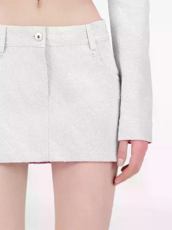 Blumarine Bouclé Texture Mini Skirt - White
