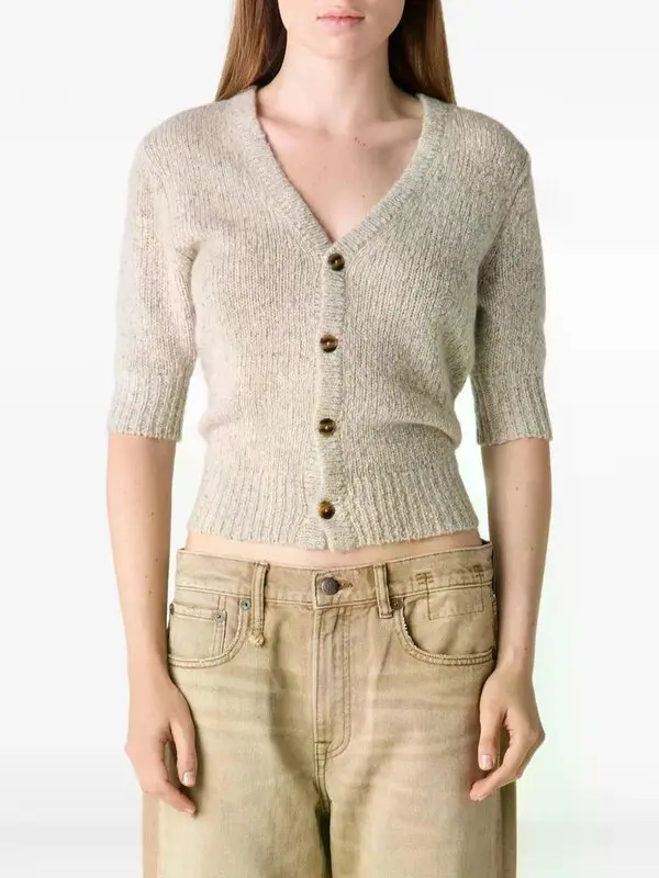 R13 Cashmere Elbow-sleeve Cardigan