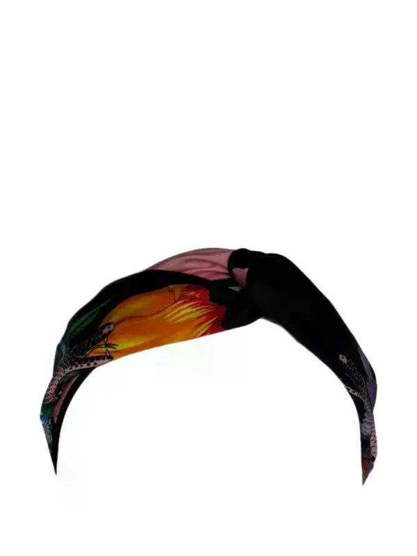 Gucci Floral-print Silk Headband - Black