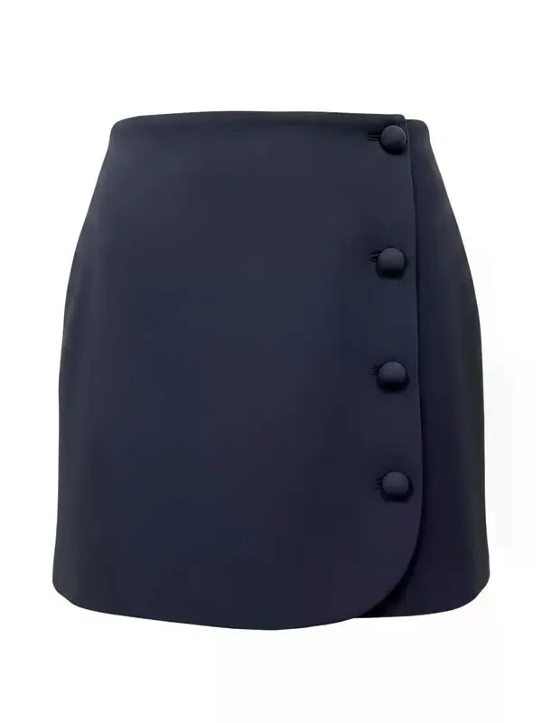 Valentino Garavani Button-embellished Wool Mini Skirt - Blue