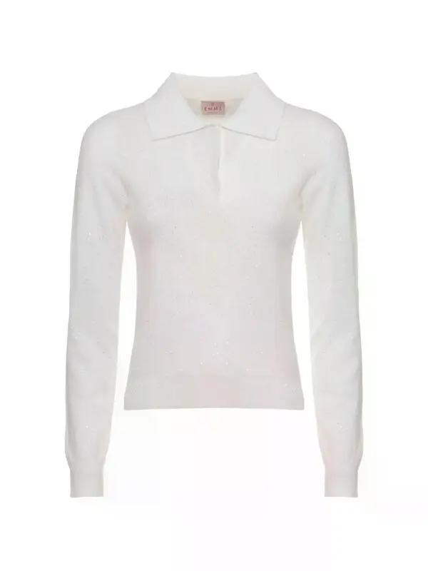 EMME Sequin-embellished Polo Shirt - White