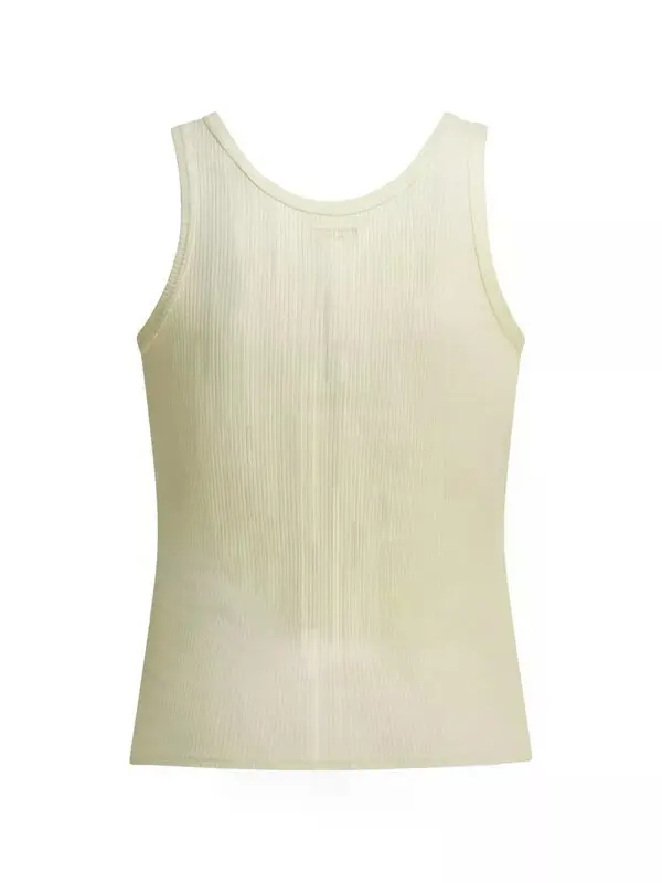 Kapital Slogan-print Ribbed Vest - Neutrals