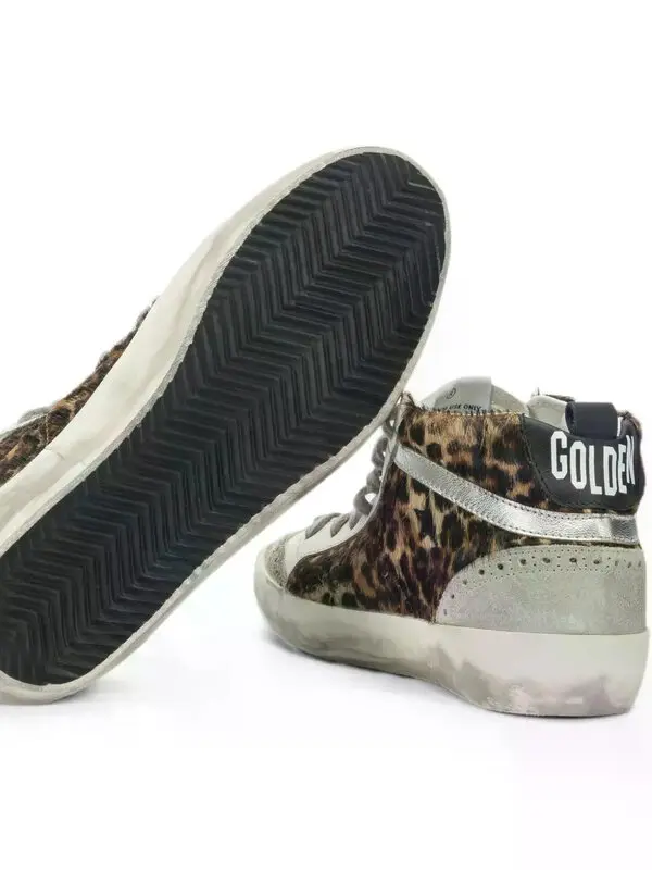 GOLDEN GOOSE Mid Star Leopard-print Sneakers