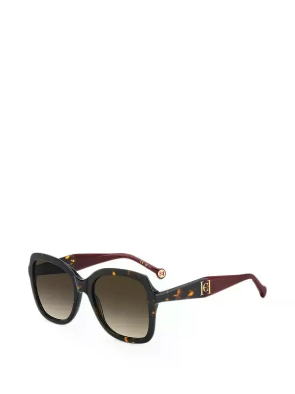 Carolina Herrera Square Frame Tortoiseshell Effect Sunglasses