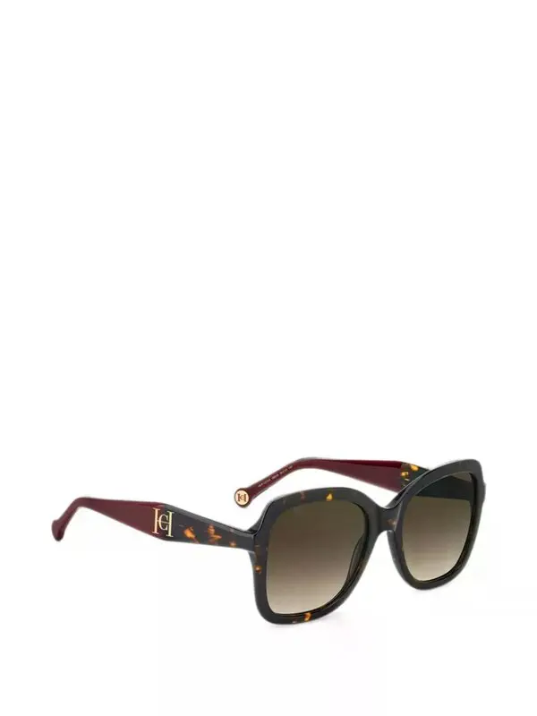 Carolina Herrera Square Frame Tortoiseshell Effect Sunglasses