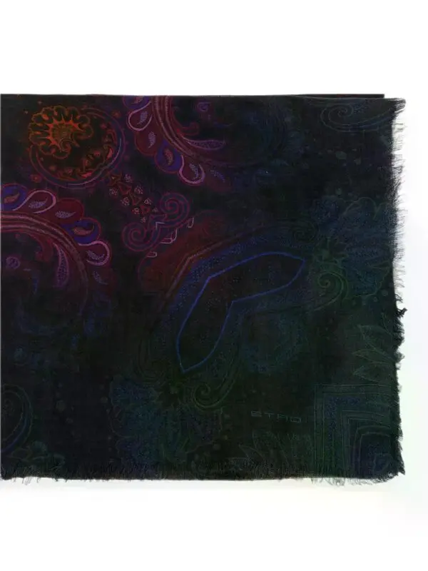 Etro Paisley-print Frayed-edge Shawl