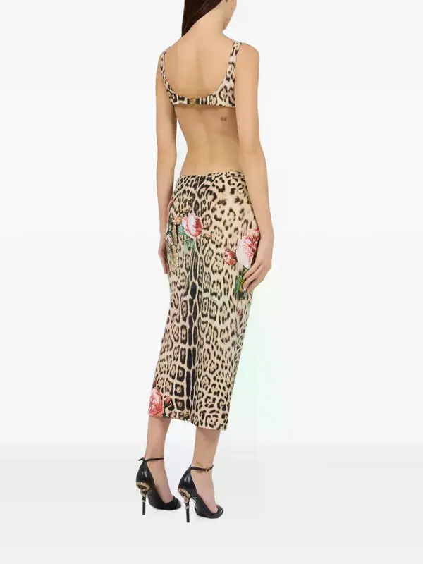 Roberto Cavalli Leopard-print Midi Dress