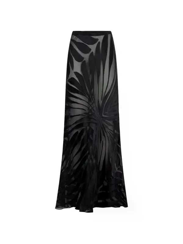 Roberto Cavalli Sheer Ray Print Maxi Skirt