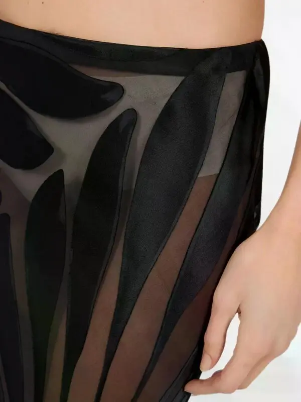 Roberto Cavalli Sheer Ray Print Maxi Skirt
