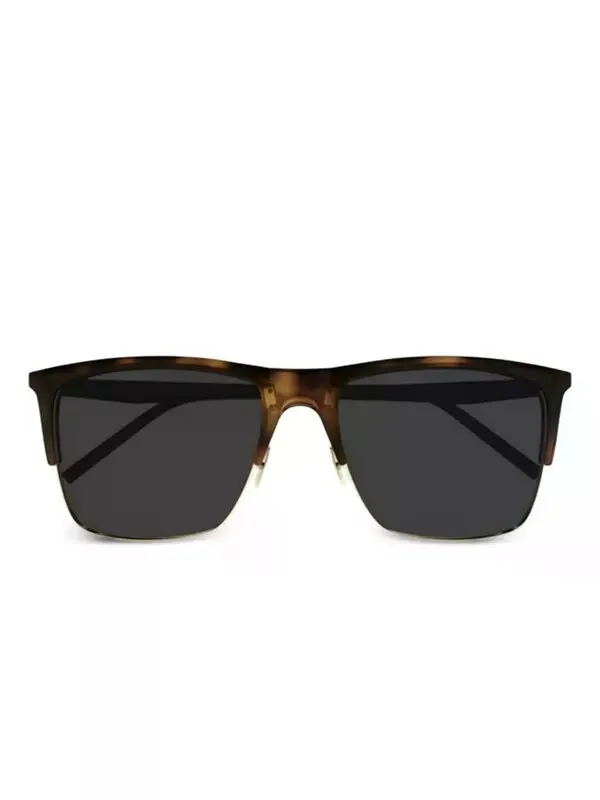 Saint Laurent Sl 768 Tortoiseshell-effect Rectangle-frame Sunglasses - Brown