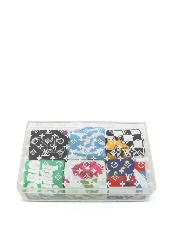 LOUIS VUITTON 6-pair Monogram Socks Set