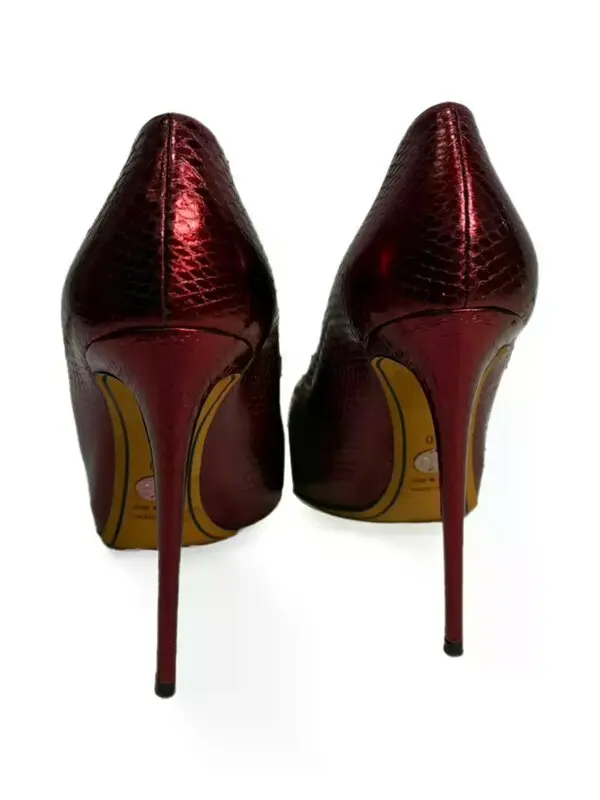 Dolce & Gabbana 2010s Snake-embossed Leather Pumps - Red