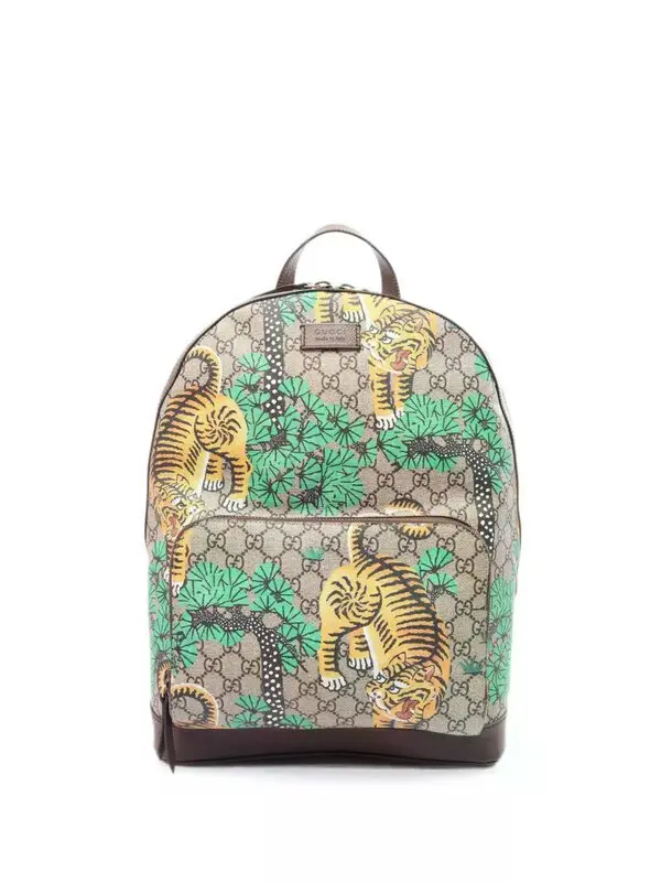 Gucci Gg Supreme Bengal Backpack - Neutrals