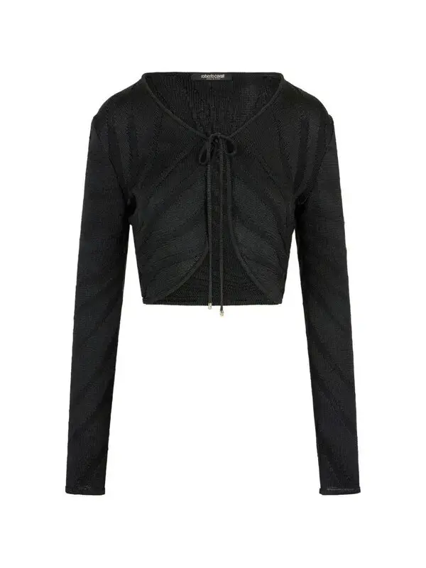 Roberto Cavalli Chevron-knit Tie-fastening Cardigan