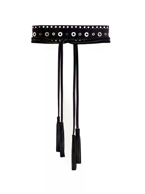 Maje Suede Tassel Belt - Black