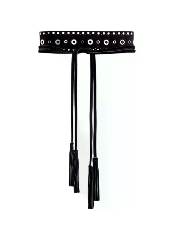 Maje Suede Tassel Belt - Black