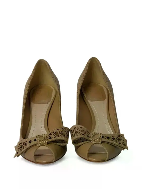 Dior Bow-detail Peep-toe Pumps - Brown