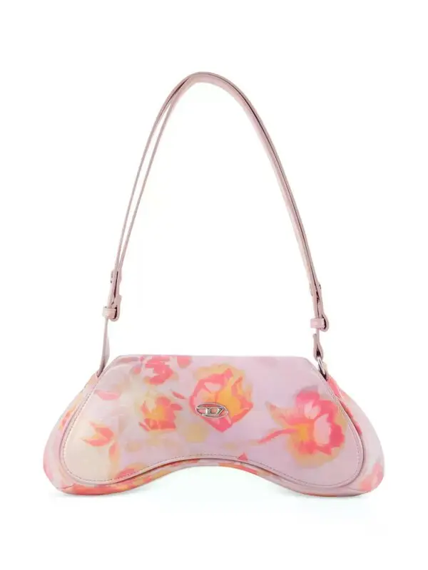 DIESEL® Floral Print Patent Shoulder Bag - Pink