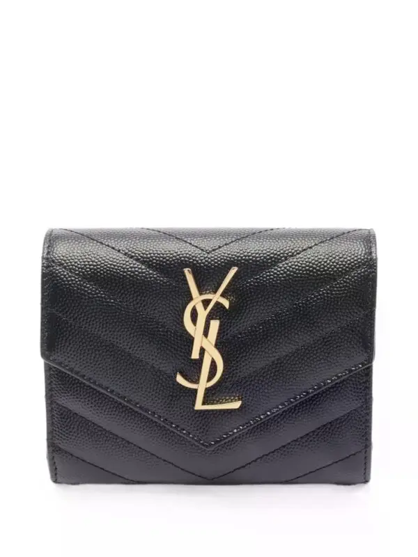 Saint Laurent 2020s Monogram Trifold Wallet - Black