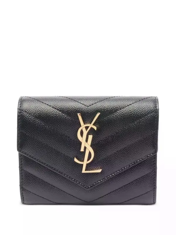 Saint Laurent 2020s Monogram Trifold Wallet - Black