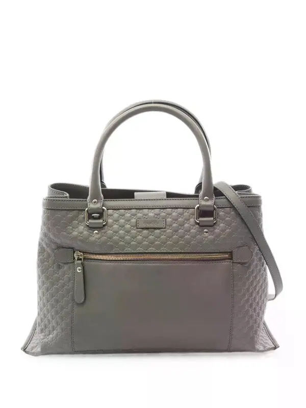Gucci 2000s Micro Leather Tote Bag - Grey
