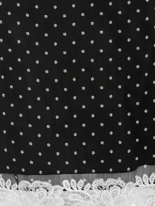 ROTATE BY BIRGER CHRISTENSEN Floral-print Lace-hem Midi Skirt