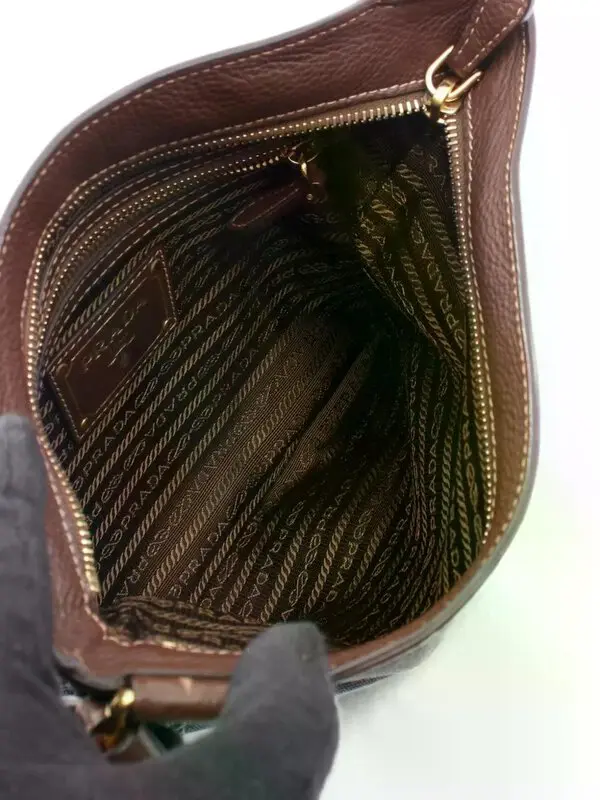 Prada 2000s Logo Jacquard Shoulder Bag