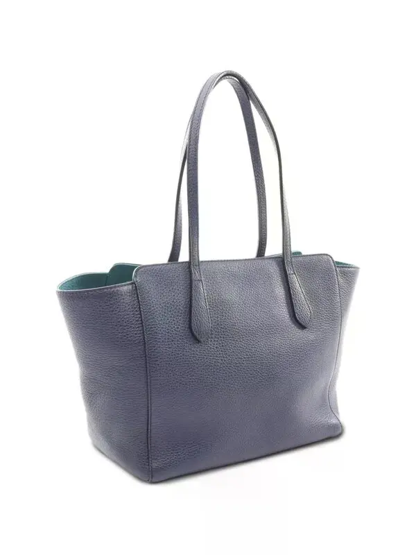 Gucci 2000s Swing Leather Tote Bag - Blue