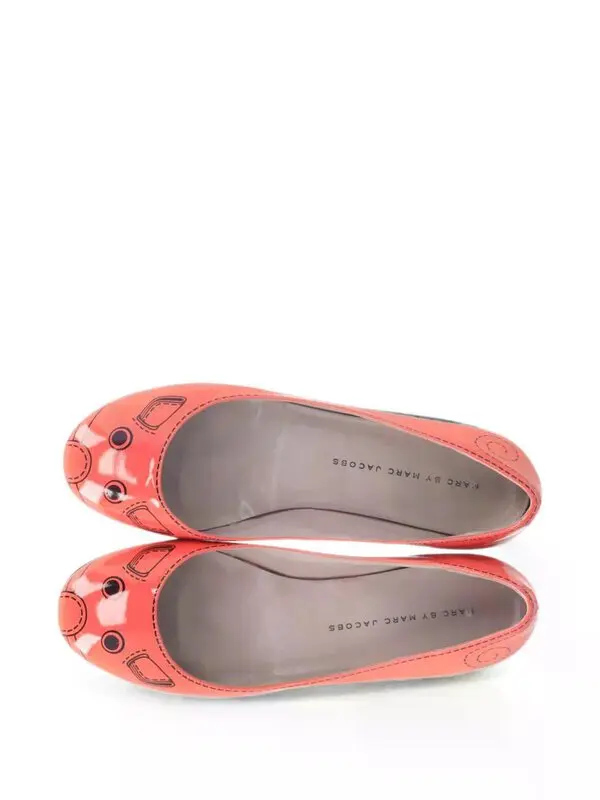 Marc Jacobs Mouse Print Ballet Flats - Orange