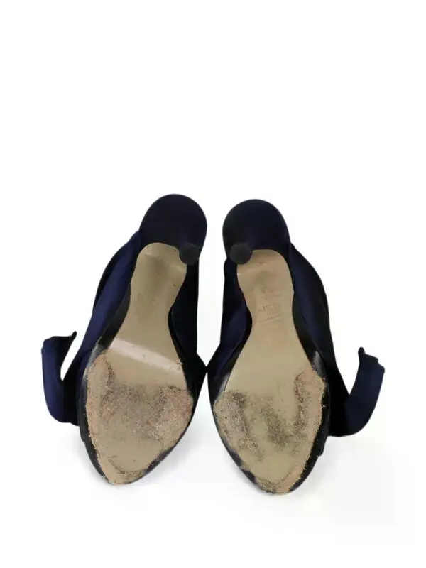 N°21 Satin Knot Mules - Blue