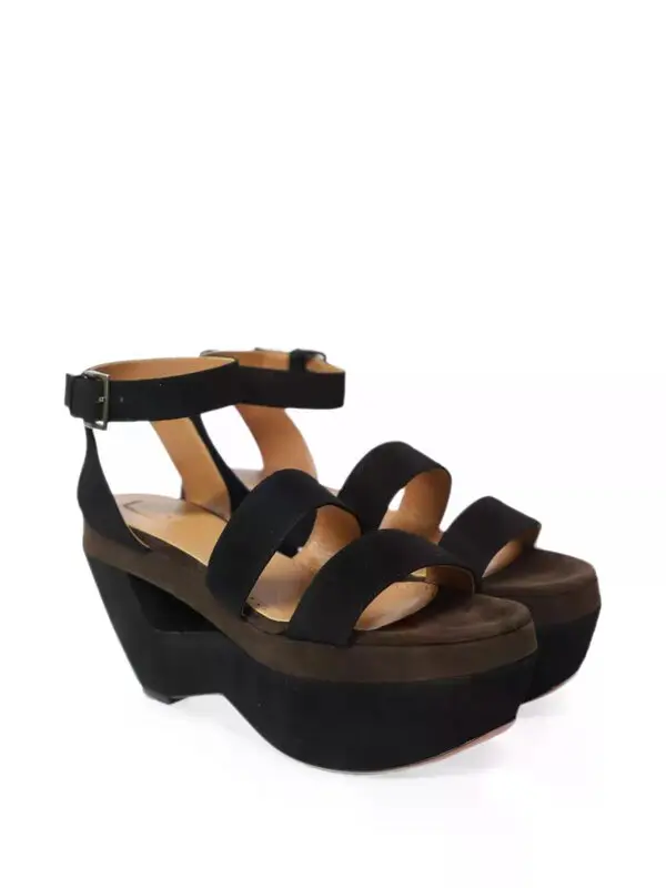 Alaïa Suede Platform Wedge Sandals