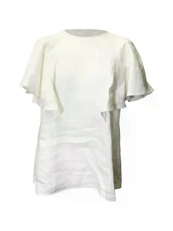Chloé Ruffled Short-sleeve Blouse - White