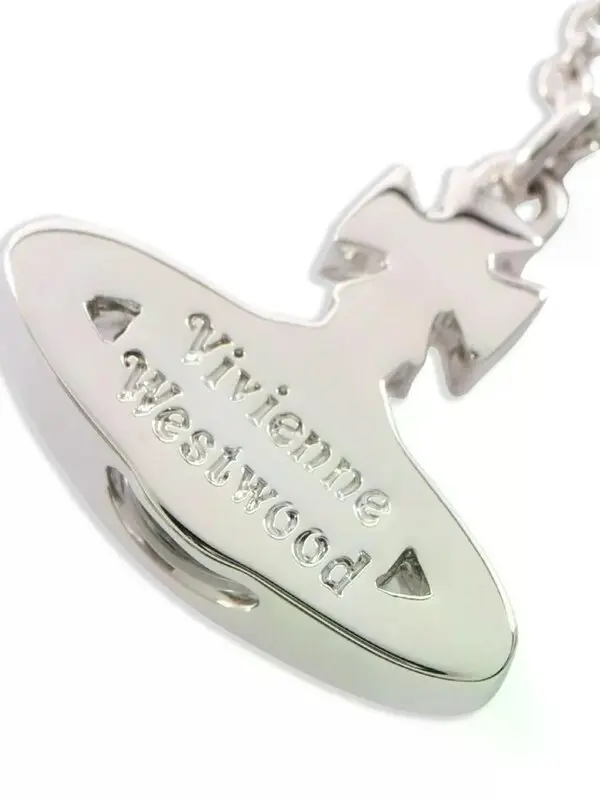 VIVIENNE WESTWOOD Tone Crystal Embellishment Bas Relief Pendant Necklace - Silver