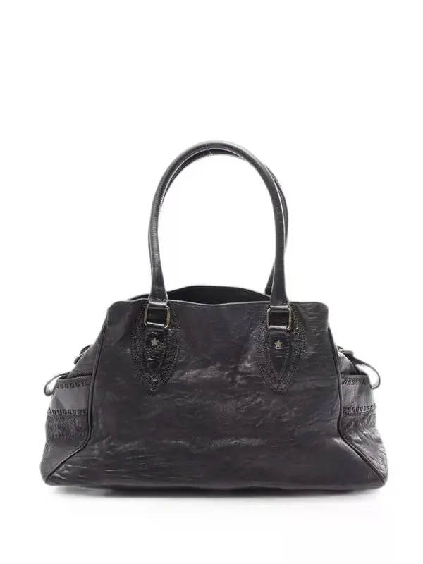 Fendi Zucca Embossed Trim Handbag - Black