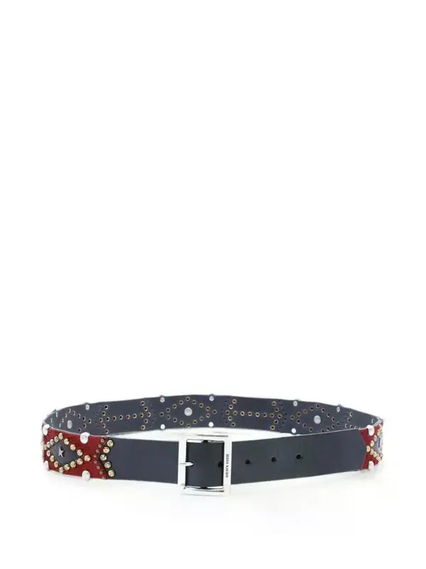 GOLDEN GOOSE Studded Pony-hair Belt - Black
