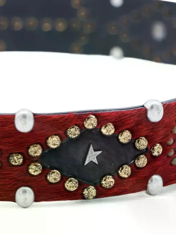 GOLDEN GOOSE Studded Pony-hair Belt