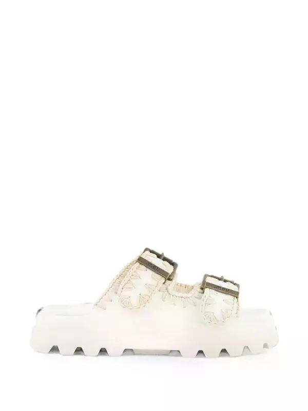 Mou Eva Crochet-trim Buckle Slides