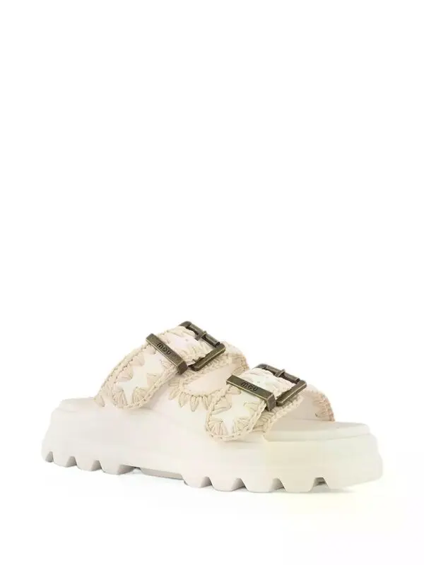 Mou Eva Crochet-trim Buckle Slides